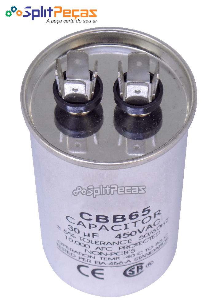 Capacitor de Partida do Compressor 30uF + 5% SH 450VAC 50/60 HZ (2 Terminais)