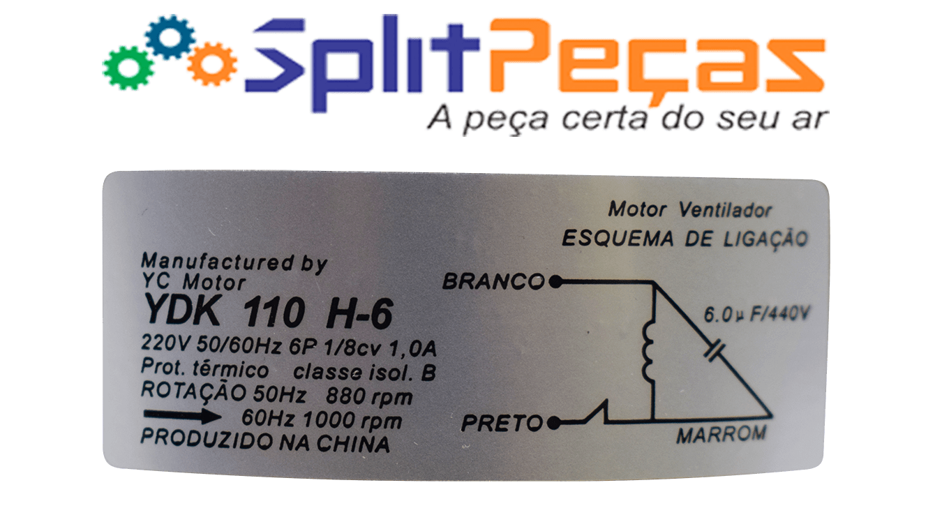 Motor Ventilador Condensadora Arc146090416201 Ydk 110 H-6 Gr2 Elgin